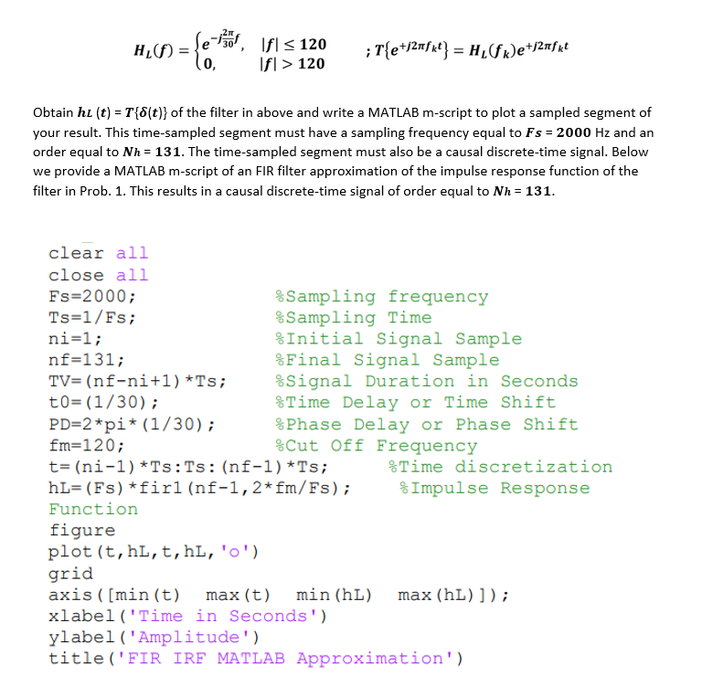 Solved clear all close all Fs=2000; %Sampling frequency | Chegg.com