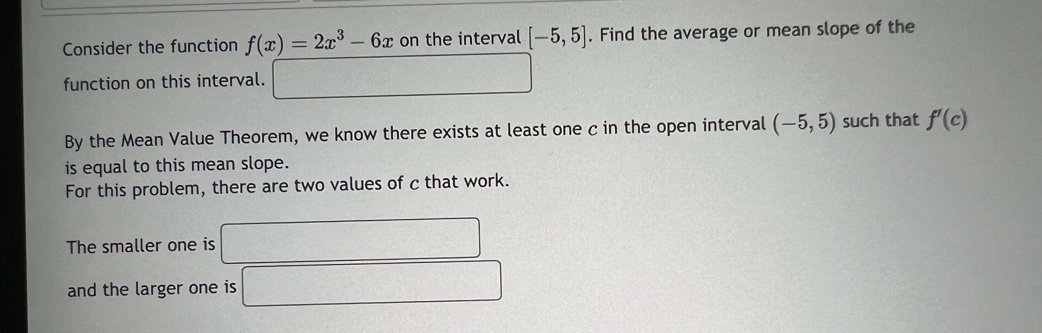 Solved Consider the function f(x)=2x3-6x ﻿on the interval | Chegg.com