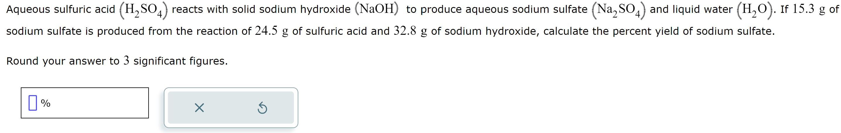 Aqueous sulfuric acid (H2SO4) reacts with solid | Chegg.com