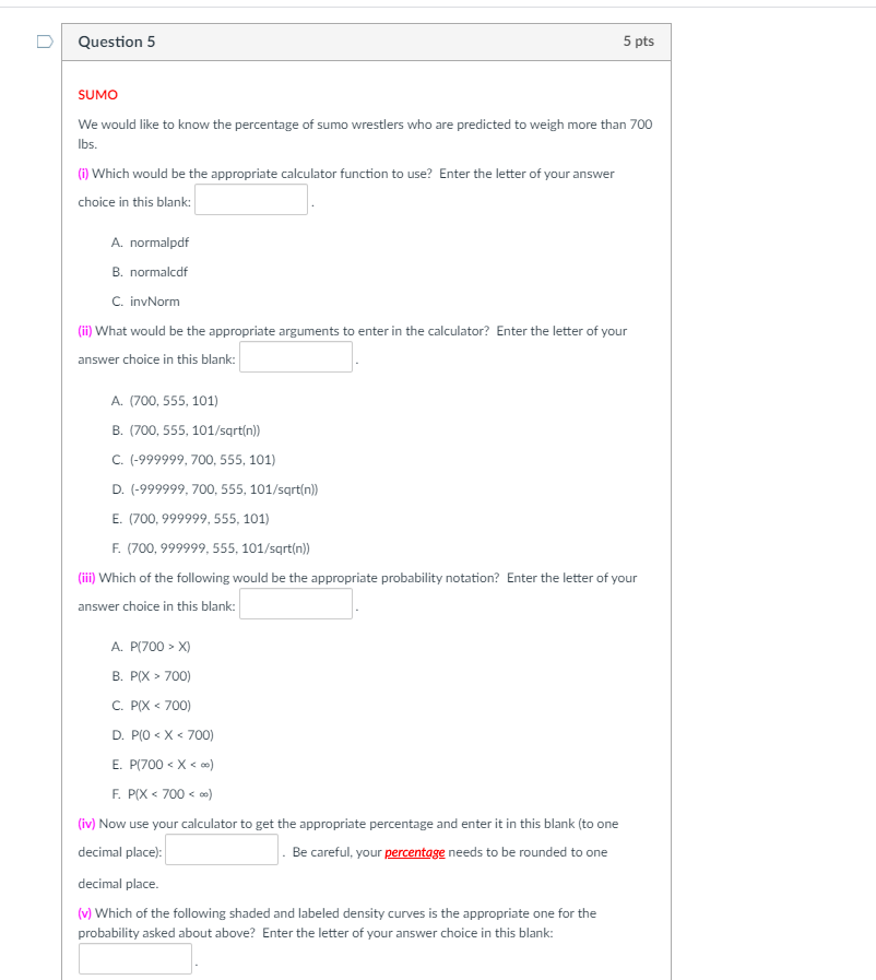 Solved Use the information below to answer the SUMO | Chegg.com