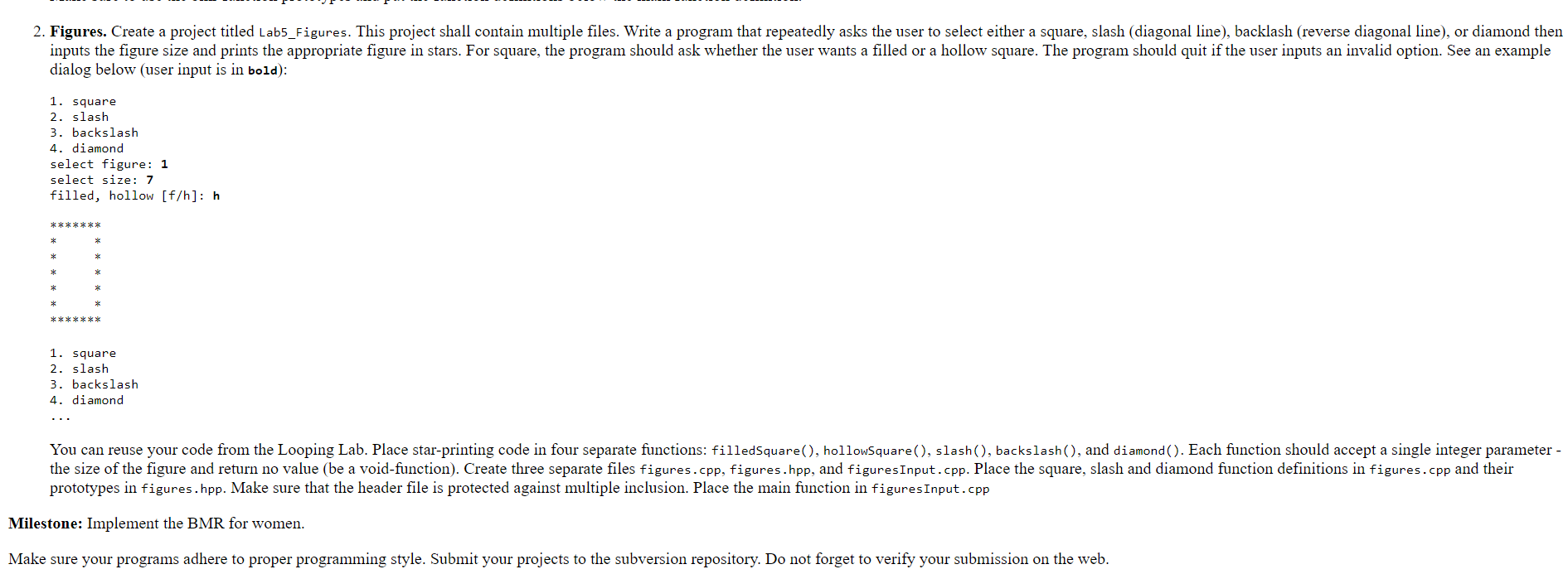 Solved 2. Figures. Create a project titled Lab5_Figures. | Chegg.com