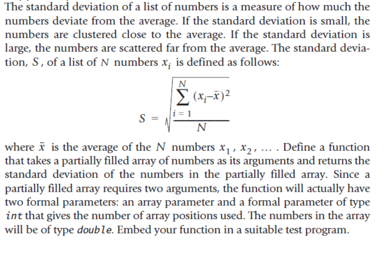 Solved The standard deviation of a list of numbers is a | Chegg.com