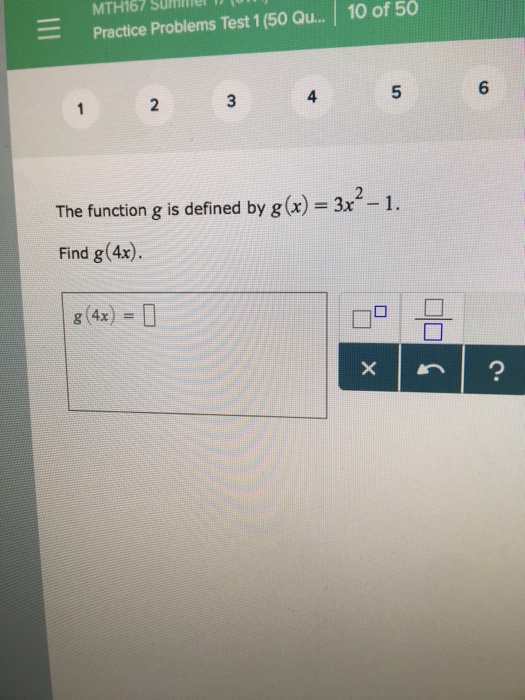 Solved The function g is defined by g (x) = 3x^2 -1. Find | Chegg.com