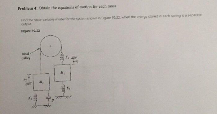 Solved Problem 4: Obtain the equations of motion for each | Chegg.com