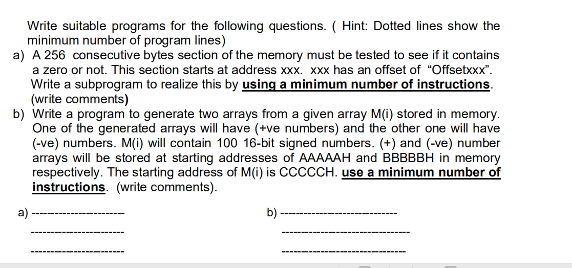 Write suitable programs for the following questions. | Chegg.com