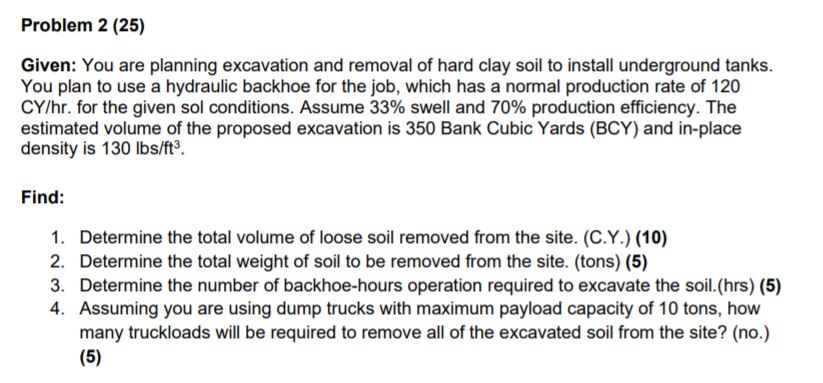 Solved Problem 1 (35 points) Given: A contractor plans to | Chegg.com