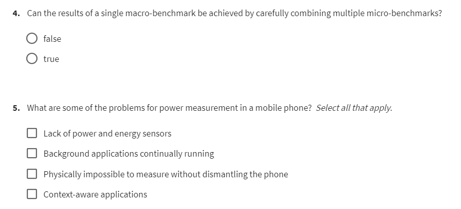Solved 4. Can the results of a single macro-benchmark be | Chegg.com