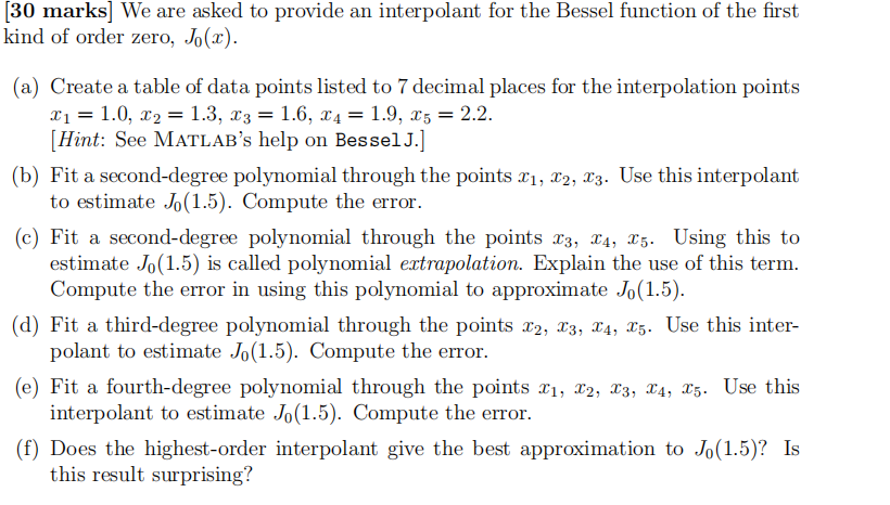 Solved (30 marks] We are asked to provide an interpolant for | Chegg.com