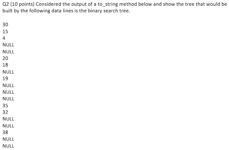 Solved Q2 (10 points) Considered the output of a to_string | Chegg.com