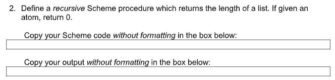 Solved 2. Define a recursive Scheme procedure which returns | Chegg.com