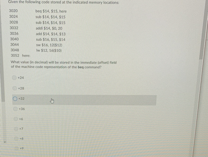 Solved Given the following code stored at the indicated | Chegg.com