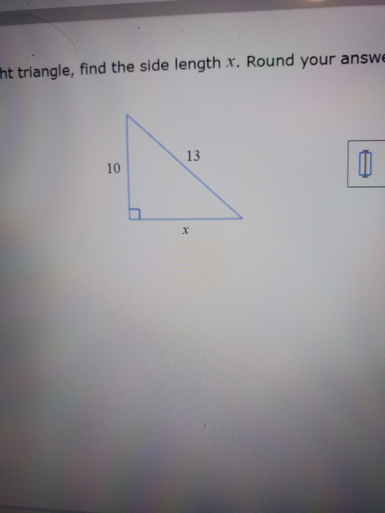 Solved ht triangle, find the side length x. Round your answe | Chegg.com