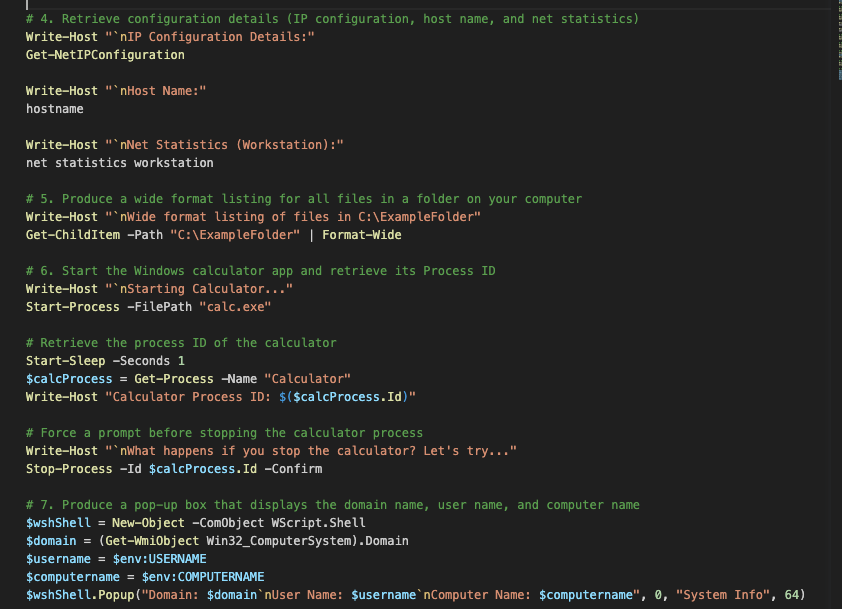 Solved Write a PowerShell script. Your script should perform | Chegg.com