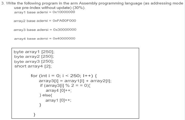 Solved 3 Write The Following Program In The Arm Assembly 