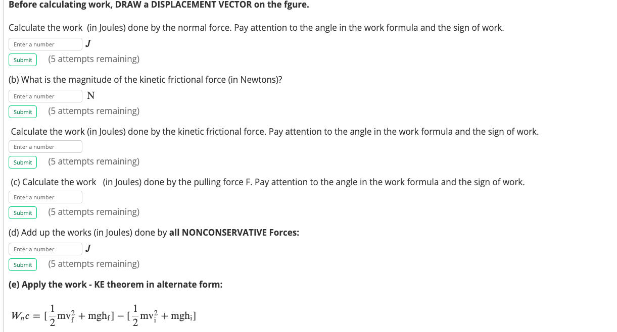 Solved 330 Work and Kinetic Energy Theorem ALTERNATE form | Chegg.com