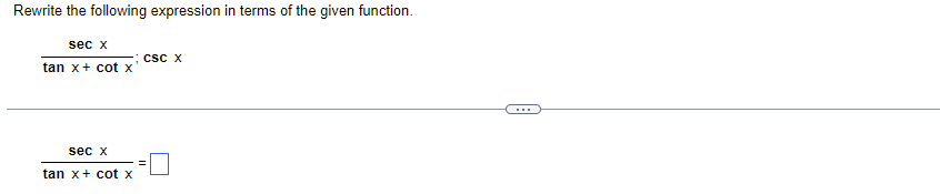Solved Rewrite the following expression in terms of the | Chegg.com