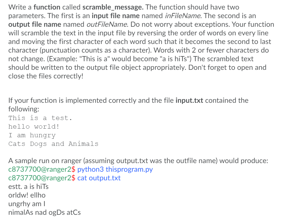 Solved Must be in Python. Write a function called | Chegg.com