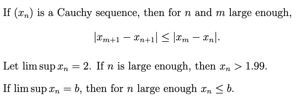 Solved If (xn) is a Cauchy sequence, then for n and m large | Chegg.com