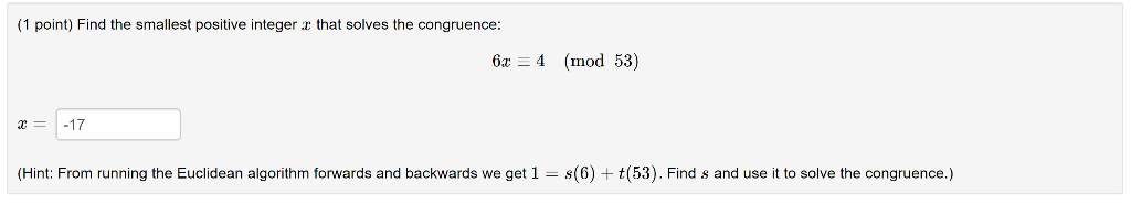 Solved Find the smallest positive integer xx that solves | Chegg.com