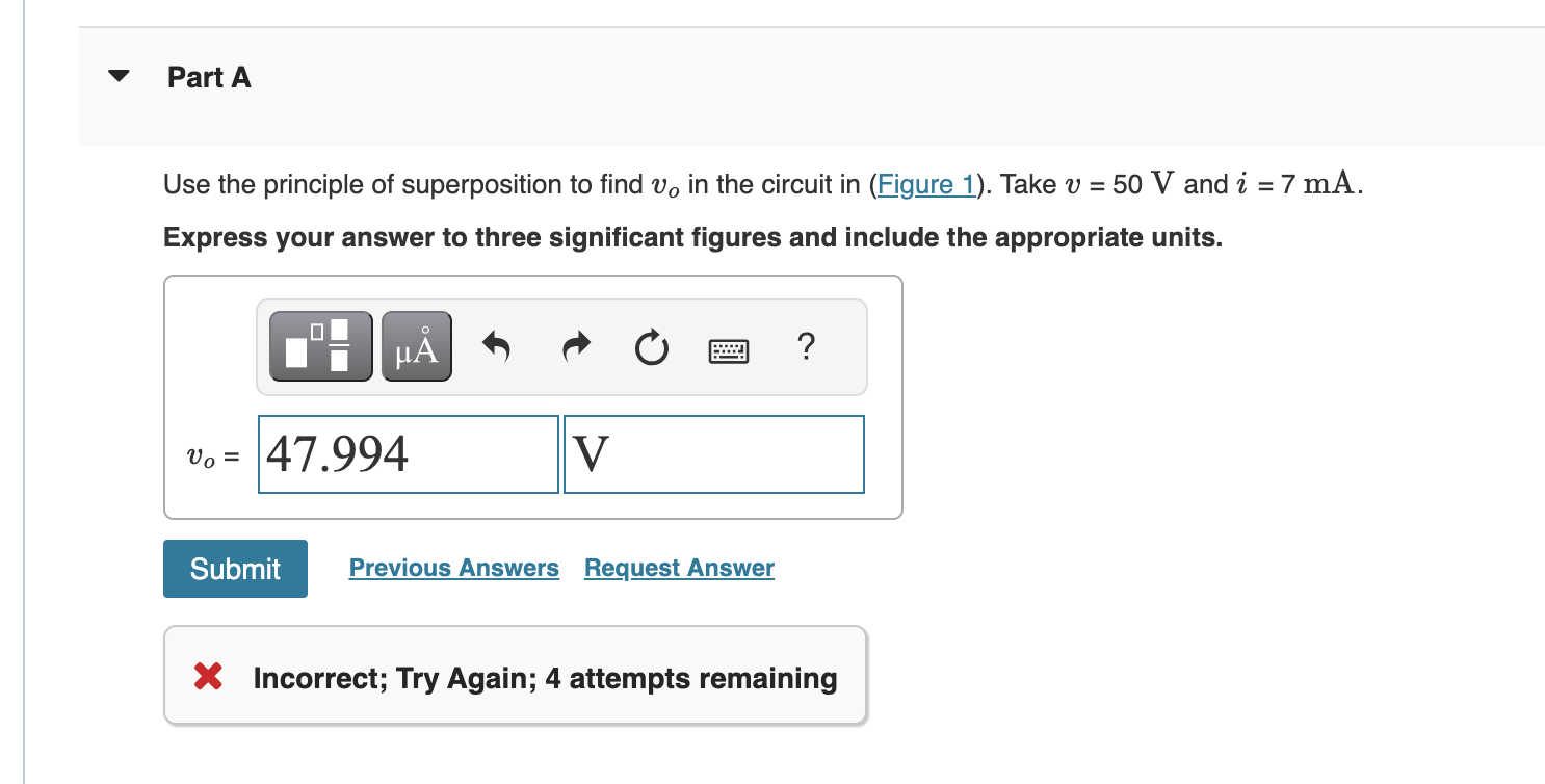 Solved Use the principle of superposition to find vo in | Chegg.com