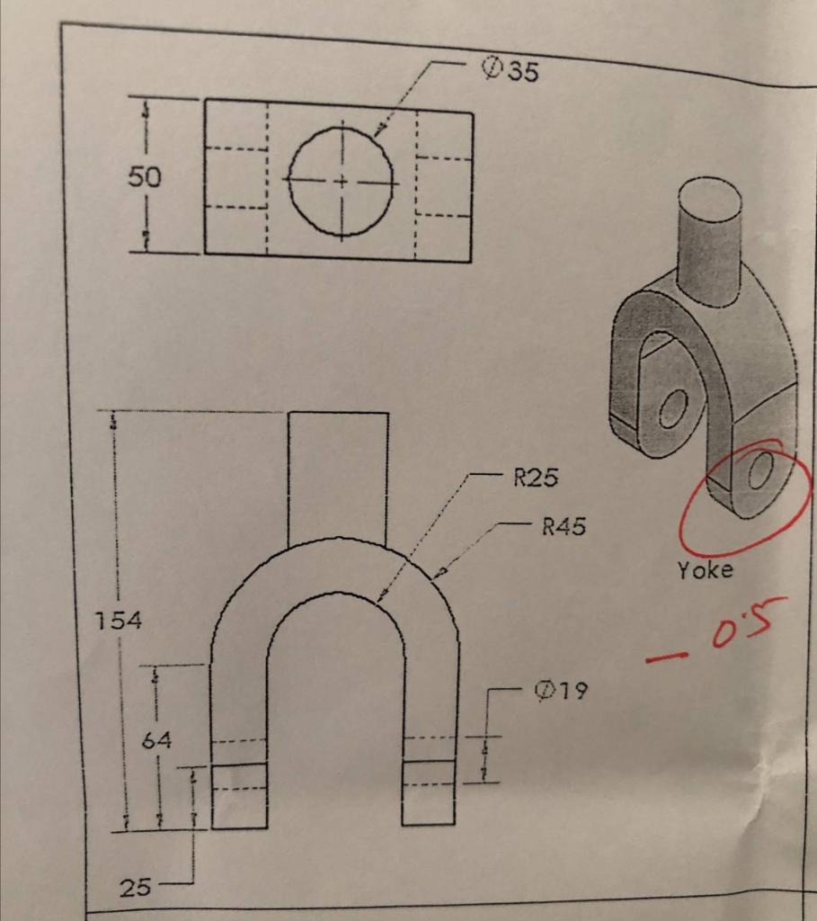 Solved draw this by using (Solidworks ) step by step with | Chegg.com