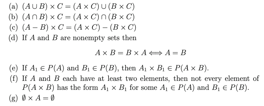 Solved (a) (AUB) x C = (AXC) U (B x C) (b) (ANB) x C = (AⓇC) | Chegg.com