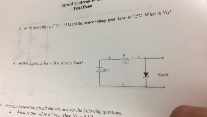 Solved 7. For the transistor circuit shown, answer the | Chegg.com