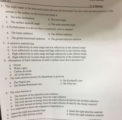 Solved (70 Marks) " The angle made in the horizontal slang | Chegg.com