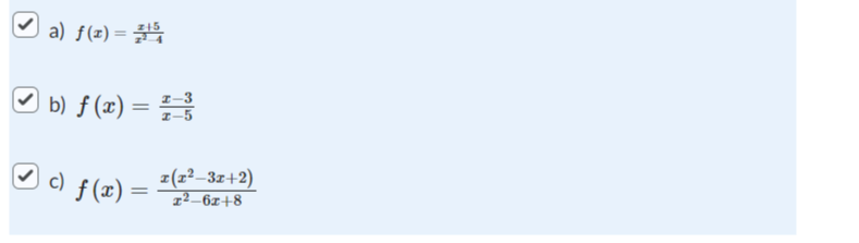 Solved For the following functions, find: i) x-intercept ii) | Chegg.com