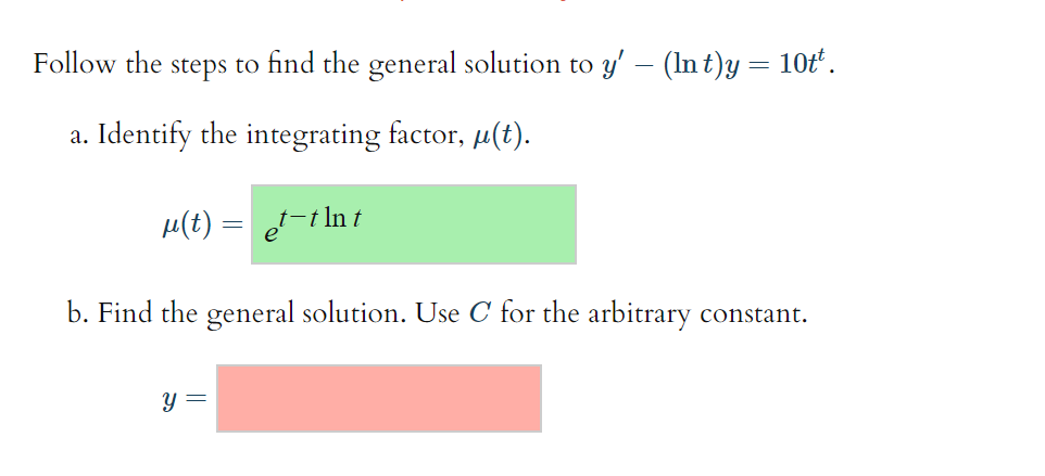 Solved Follow the steps to find the general solution to y' – | Chegg.com