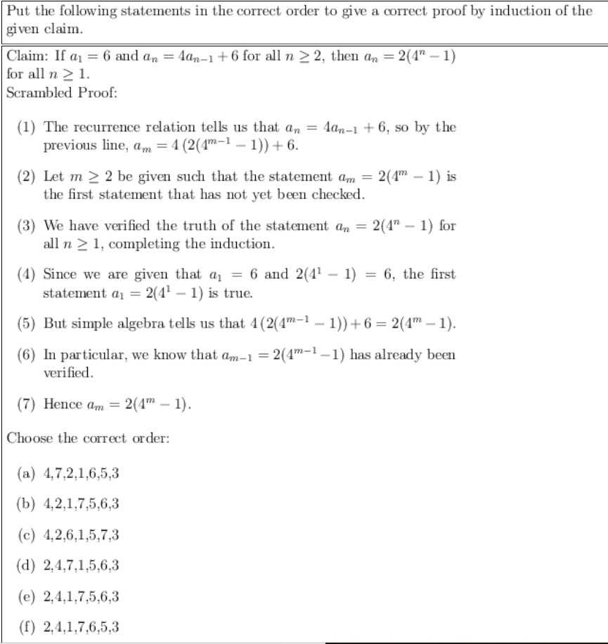 Solved Put the following statements in the correct order to | Chegg.com