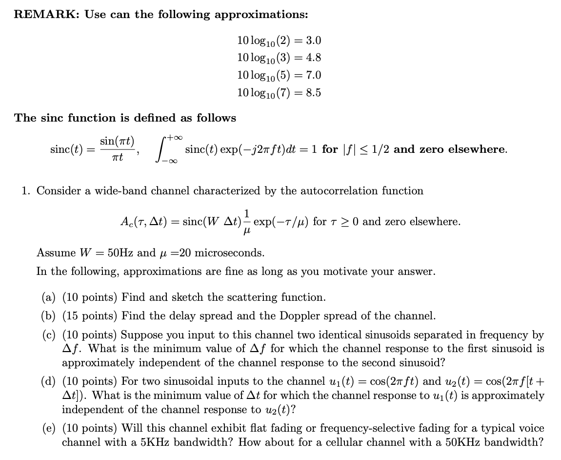 Solved REMARK: Use can the following approximations: | Chegg.com