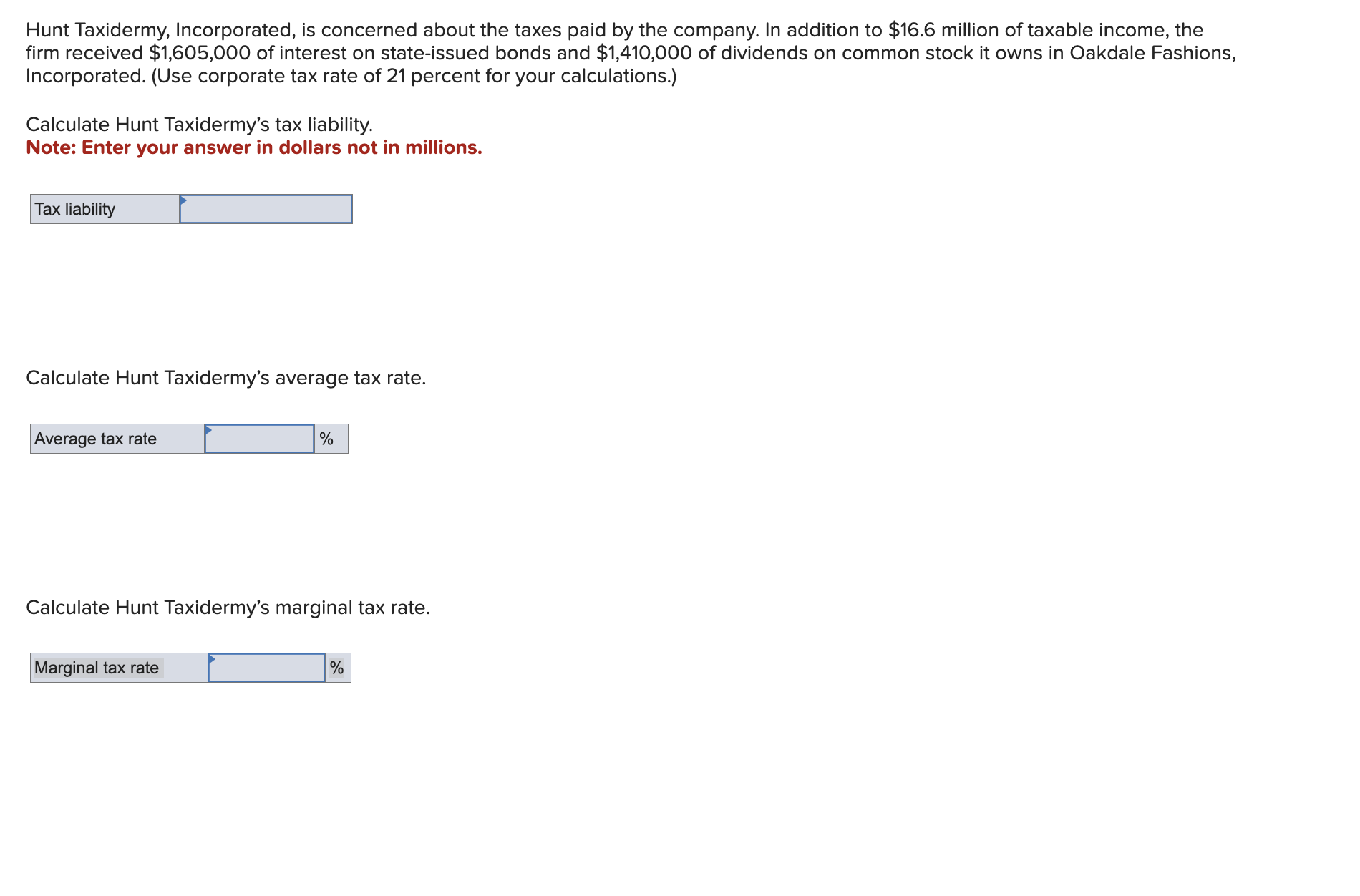 Solved Hunt Taxidermy, Incorporated, is concerned about the | Chegg.com