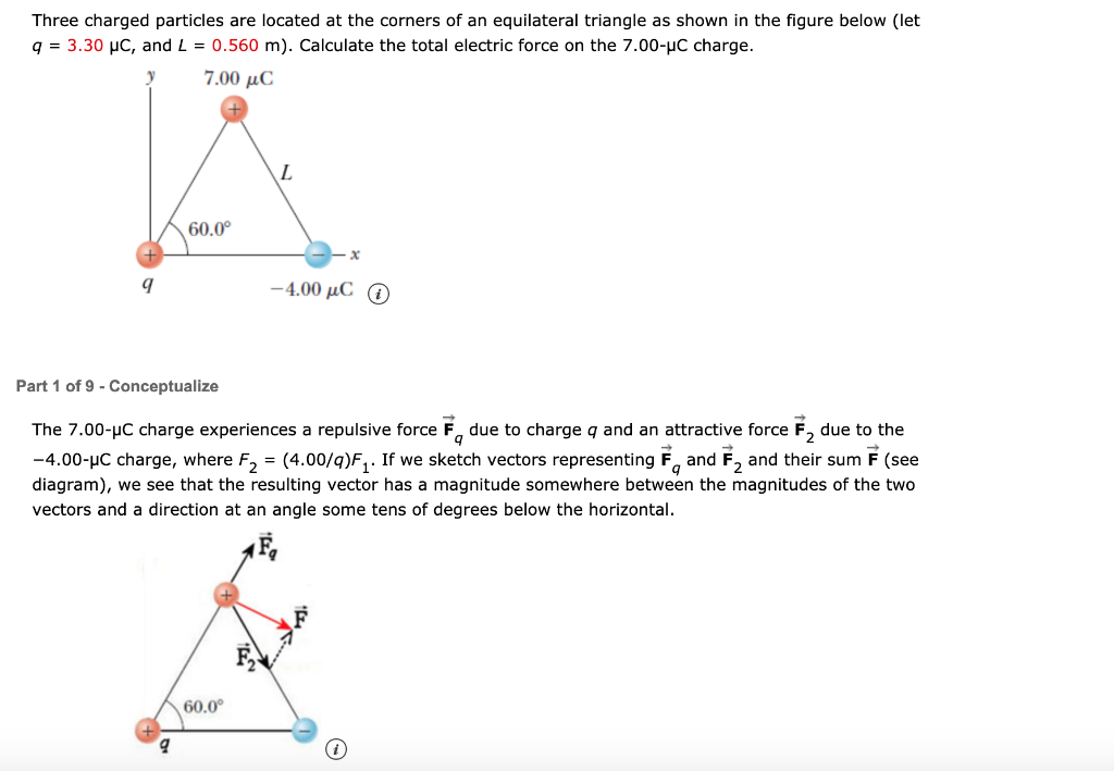 Solved Three charged particles are located at the corners of | Chegg.com