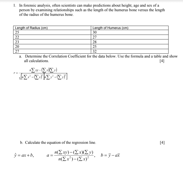 Solved 1. In forensic analysis, often scientists can make | Chegg.com