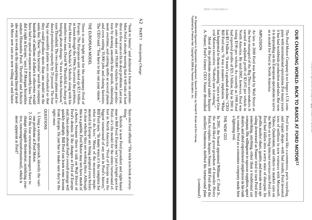 Solved OUR CHANGING WORLD: BACK TO BASICS AT FORD MOTOR 22 | Chegg.com