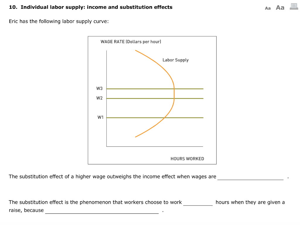 Solved 10. Individual labor supply: income and substitution | Chegg.com