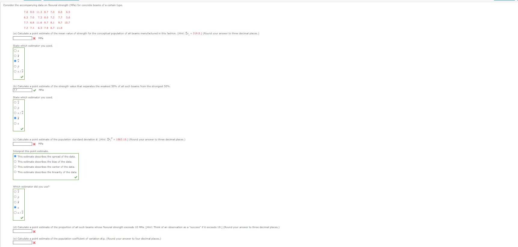 Solved onsider the accompanying data on flexural strength | Chegg.com