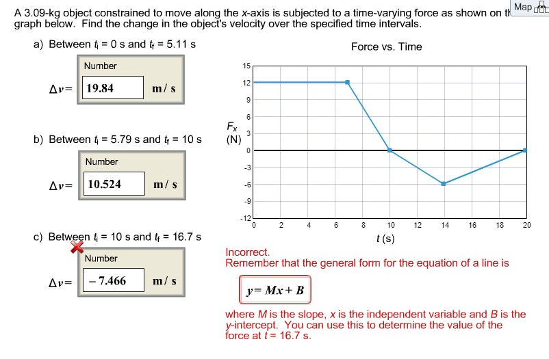 Solved A 3.09-kg object constrained to move along the x-axis | Chegg.com