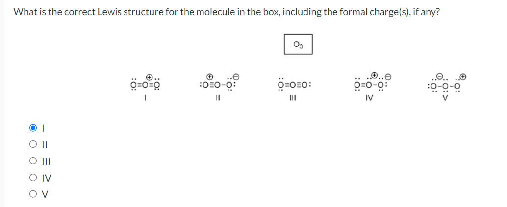 Solved What is the correct Lewis structure for the molecule | Chegg.com