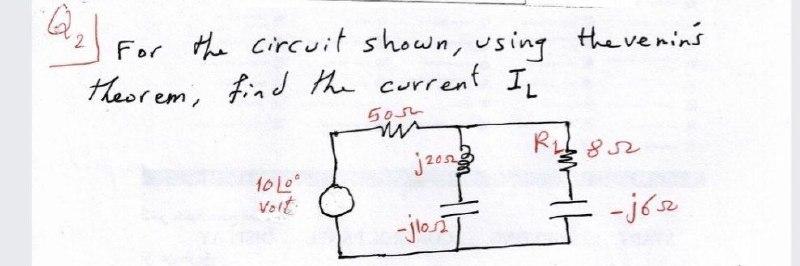Solved Q₂ for the circuit shown, using the venin's theorem, | Chegg.com