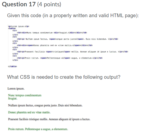 Solved Question 17 (4 points) Given this code (in a properly | Chegg.com