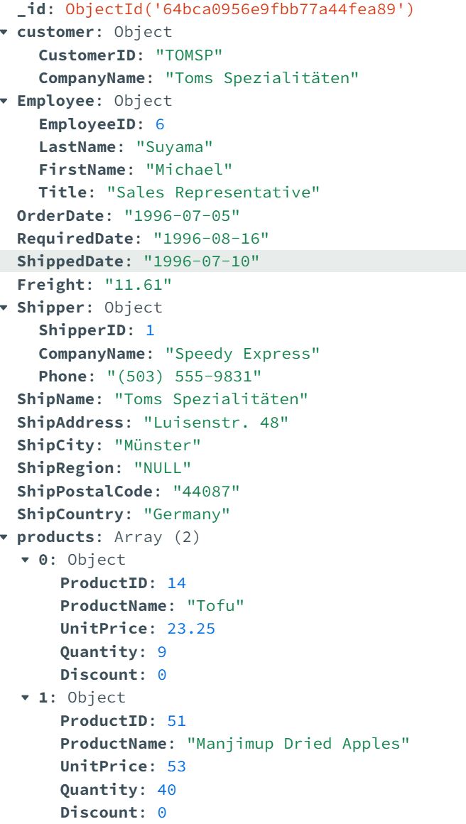 Solved _id: ObjectId('64bca0953f f5599b73b463a') - customer: | Chegg.com