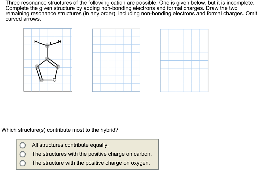 Solved Three resonance structures of the following cation | Chegg.com