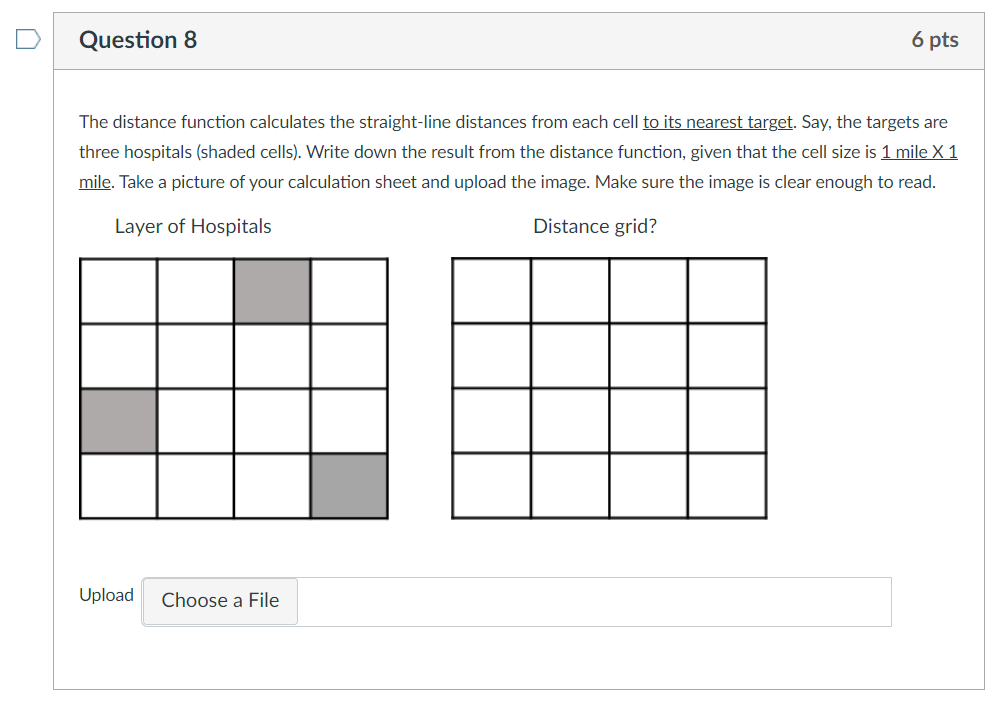 Solved D Question 8 6 pts The distance function calculates | Chegg.com
