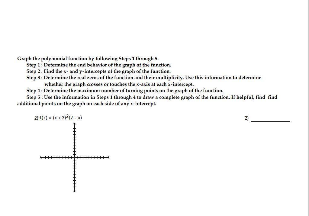 Solved Graph the polynomial function by following Steps 1 | Chegg.com