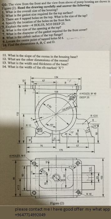 Solved Q2: The view from the front and the view from above | Chegg.com
