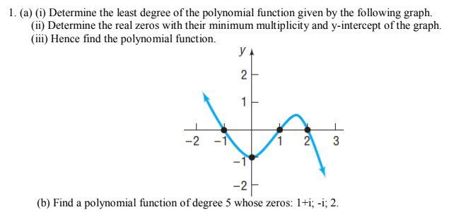 Solved 1. (a) (1) Determine the least degree of the | Chegg.com