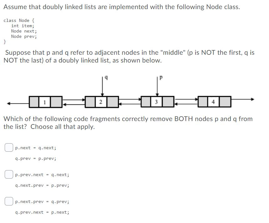 Solved Assume That Doubly Linked Lists Are Implemented With Chegg