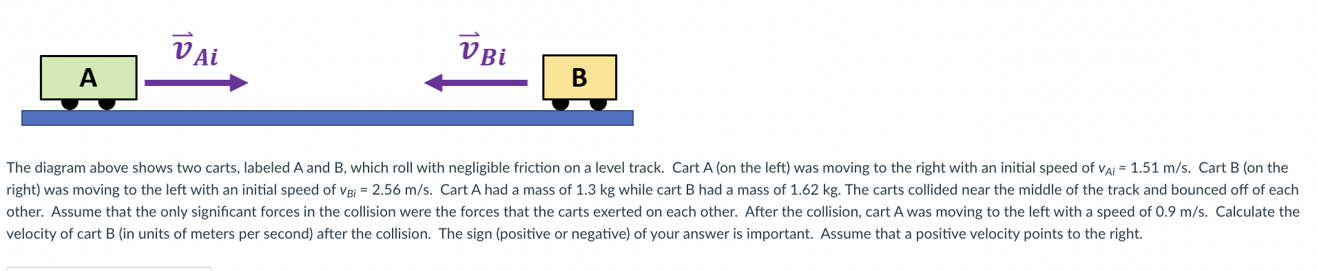 Solved The diagram above shows two carts, labeled A and B, | Chegg.com